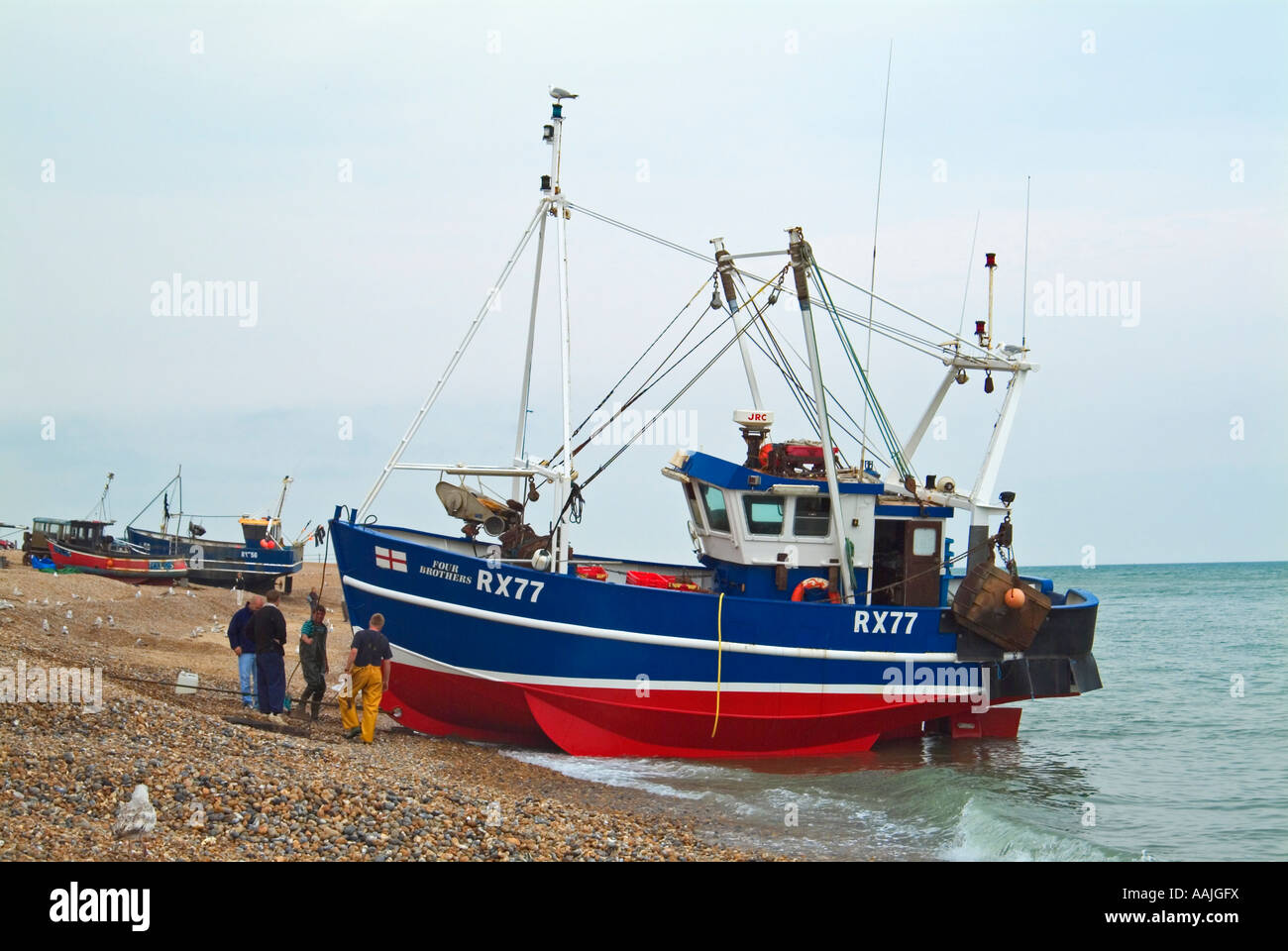 Fishing Boat Hastings Beach Sussex England UK Stock Photo - Alamy