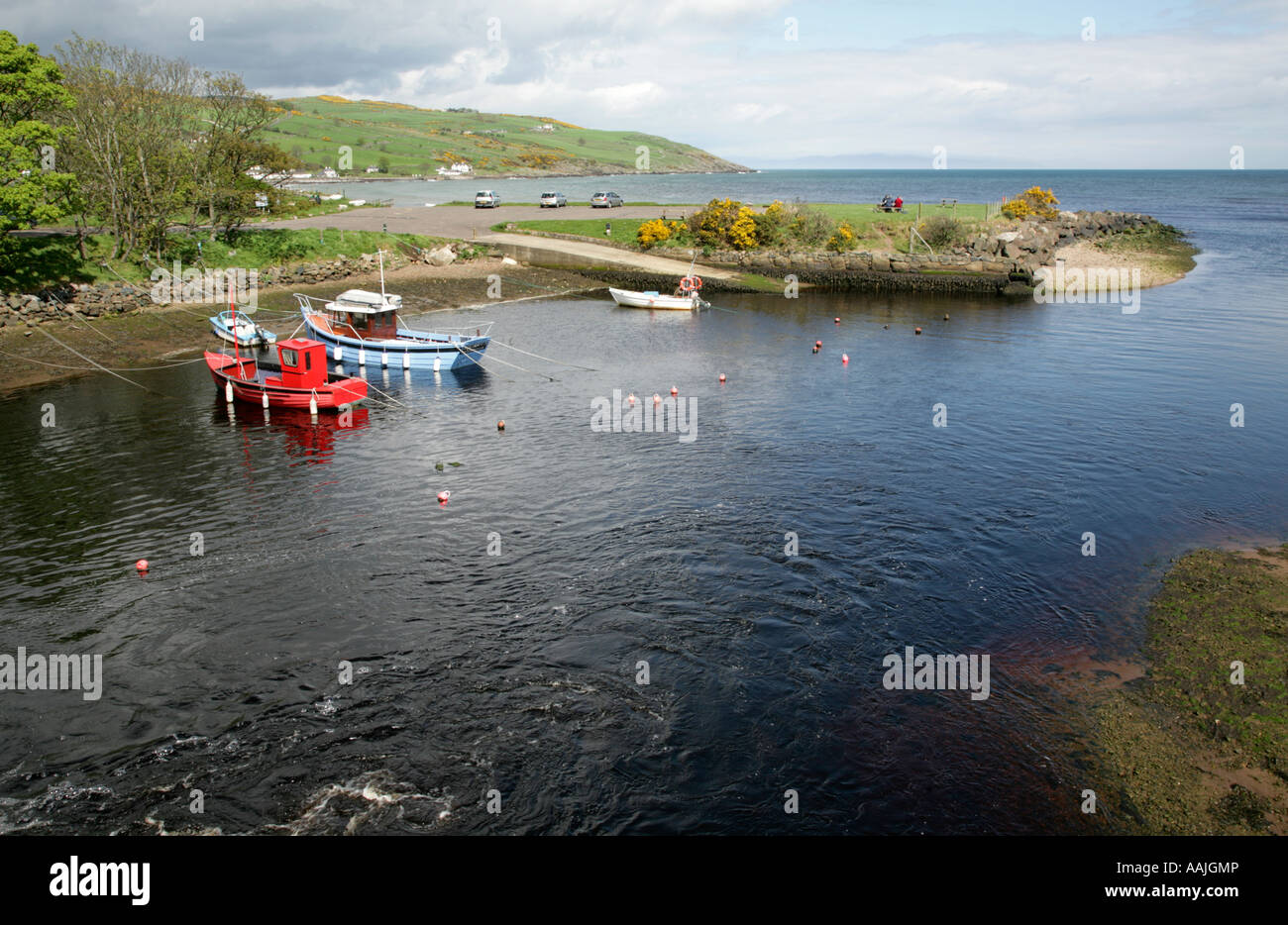 Cushendun at the mouth of the Glendun river, County Antrim, Northern ...