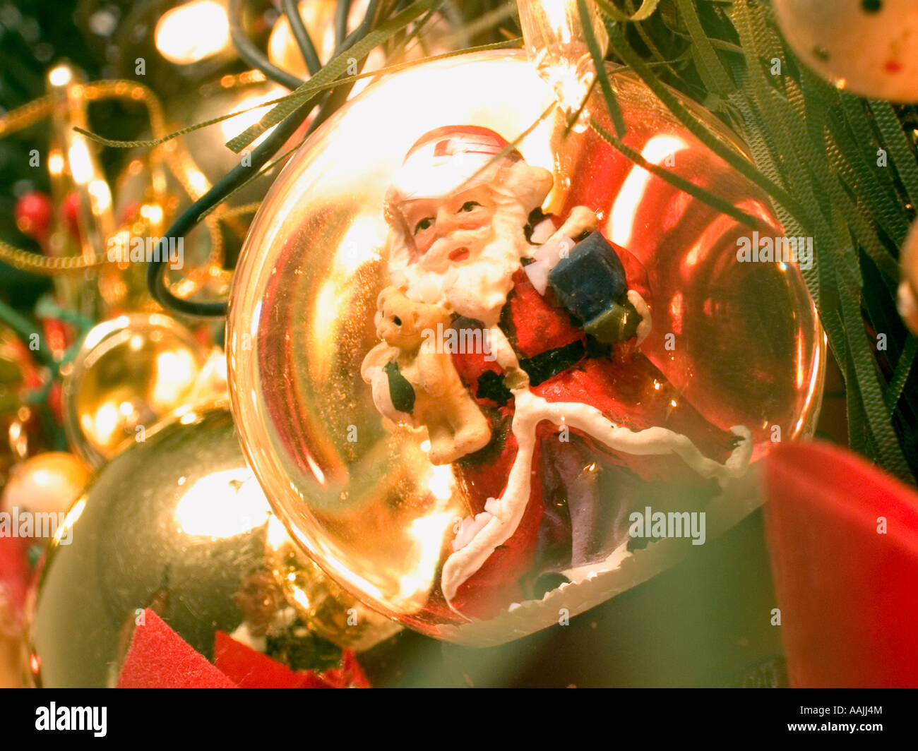 santa claus snow ball Stock Photo - Alamy