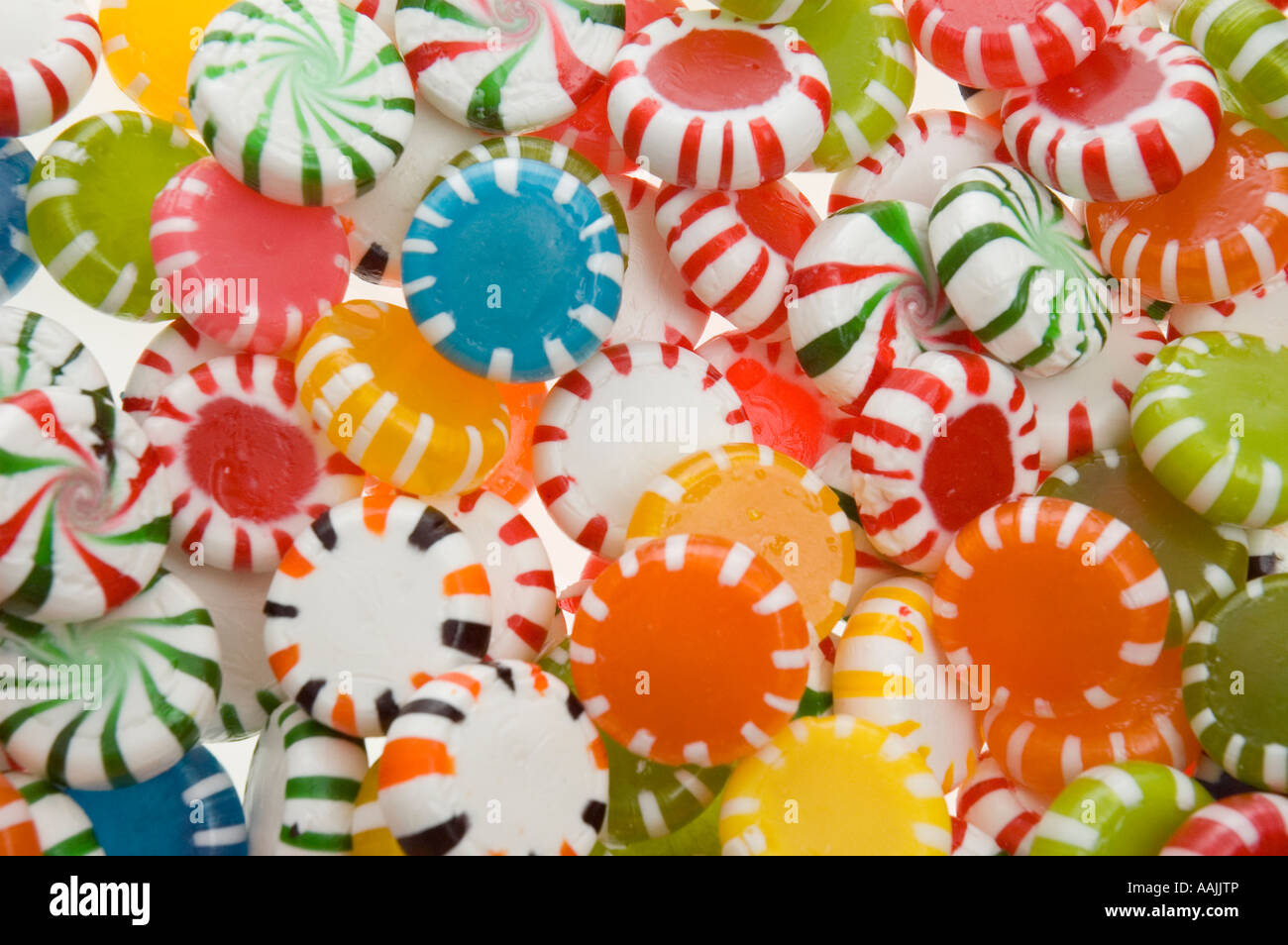 High angle view of assorted candies, close-up Stock Photo - Alamy