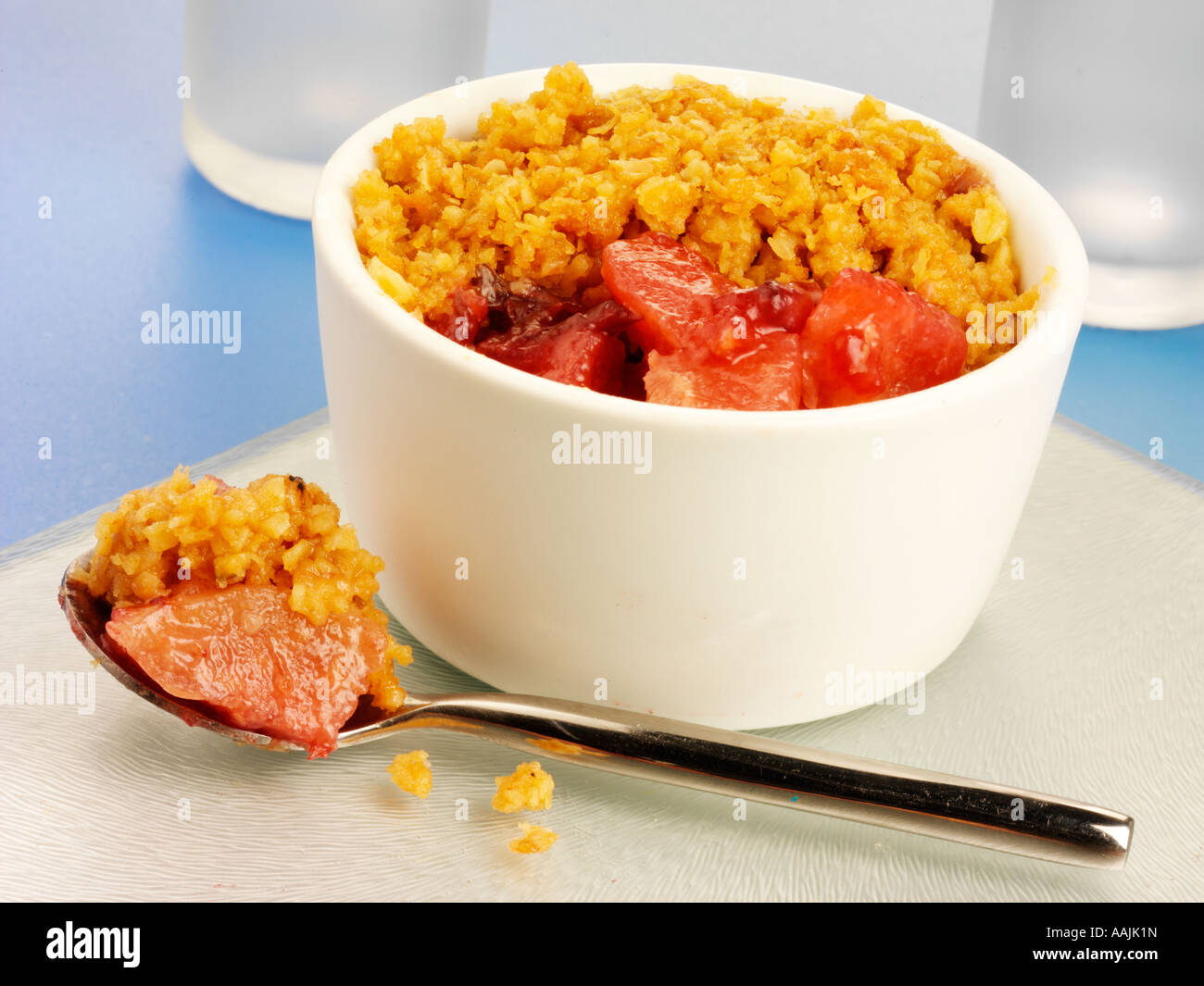 PEAR AND DAMSON DESSERT Stock Photo - Alamy