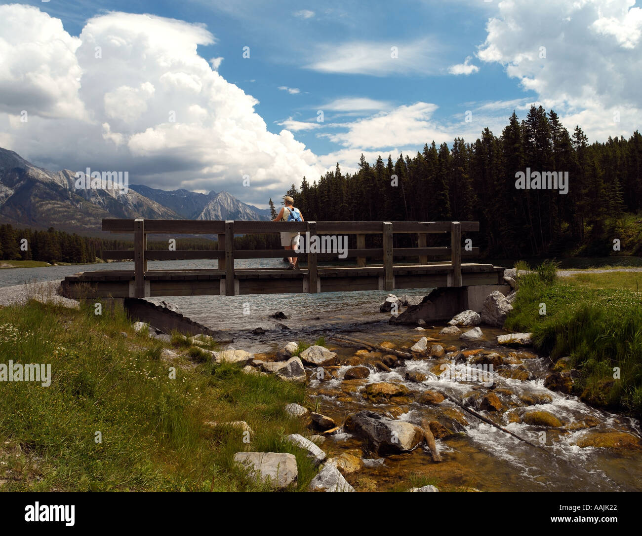 Johnson Lake in Banff National Park, Canada Stock Photo - Alamy