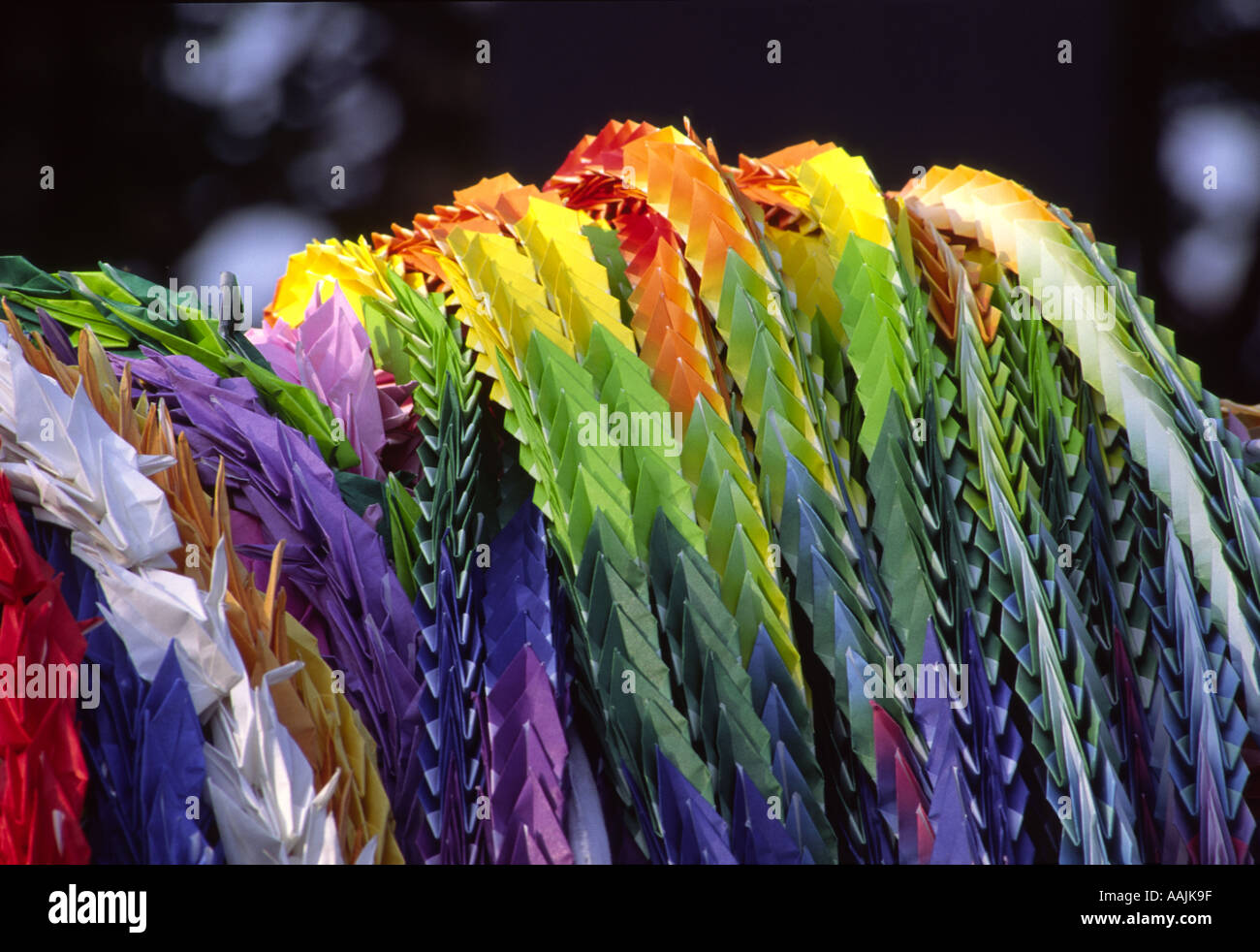 Origami cranes at the Hiroshima Peace Park Japan Stock Photo - Alamy