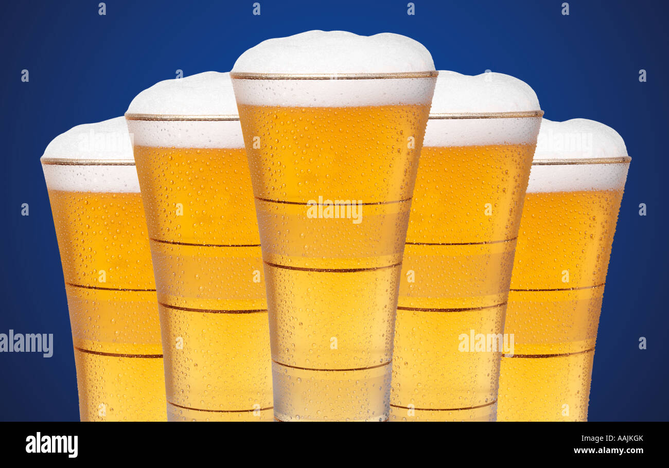 FIVE LAGER BEERS Stock Photo - Alamy