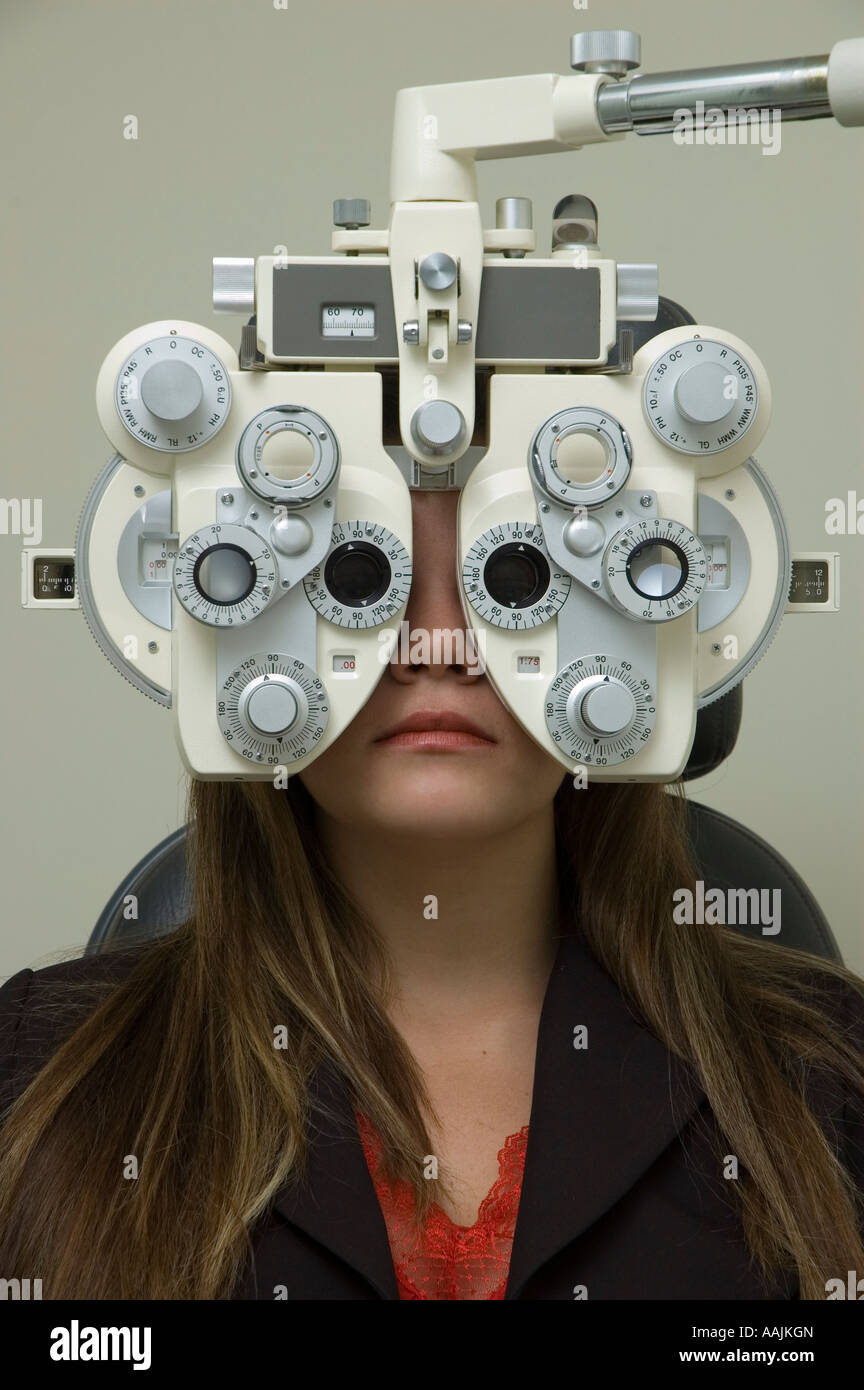 Woman Having an Eye Test Stock Photo - Alamy