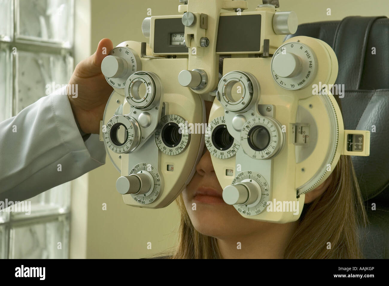 Woman Having an Eye Test Stock Photo - Alamy