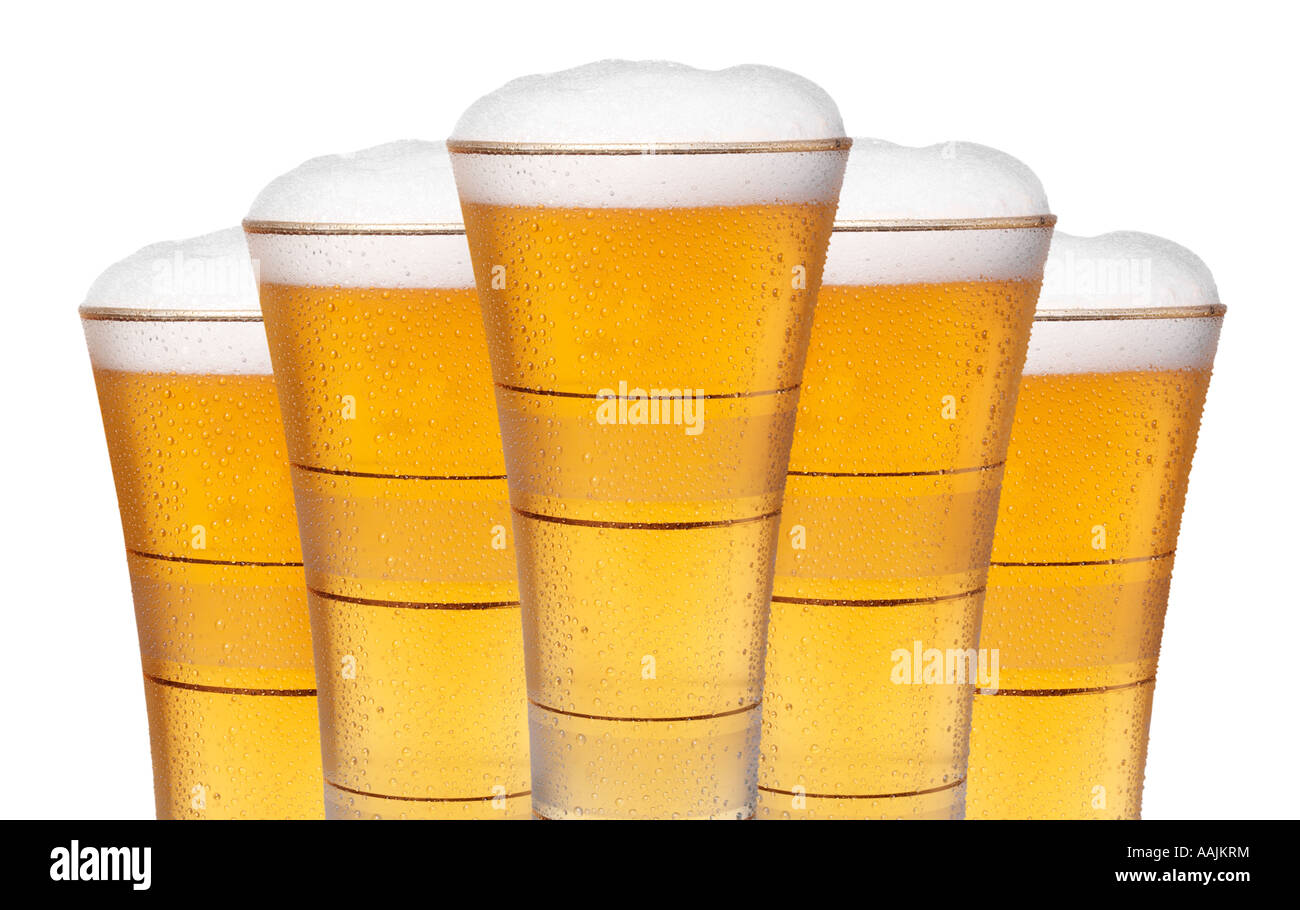 FIVE LAGER BEERS Stock Photo - Alamy