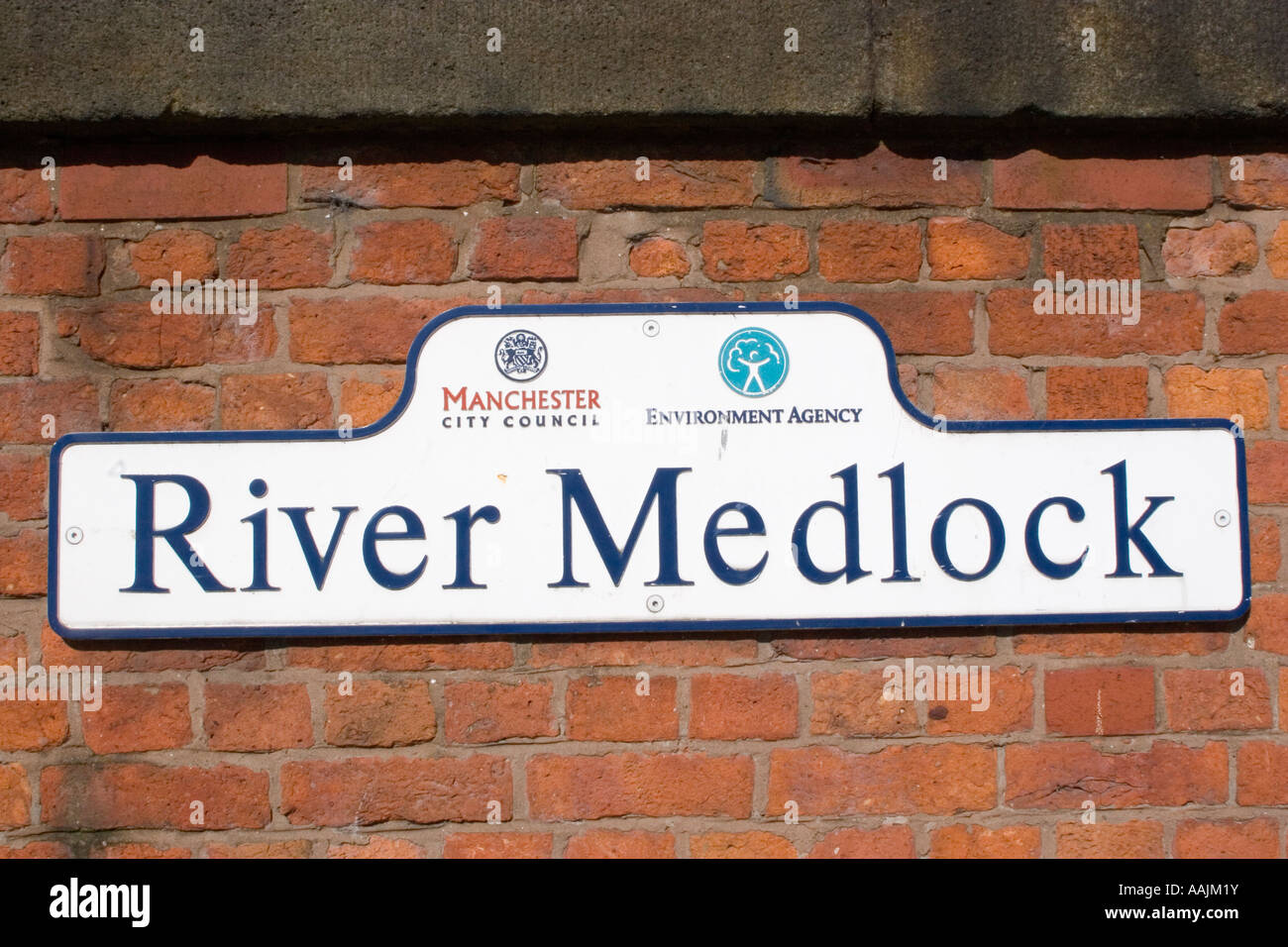 River Medlock sign, Manchester,UK Stock Photo - Alamy
