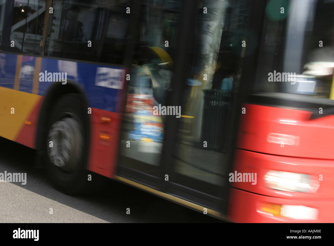 Image of a fast moving bus Oslo Norway Stock Photo - Alamy