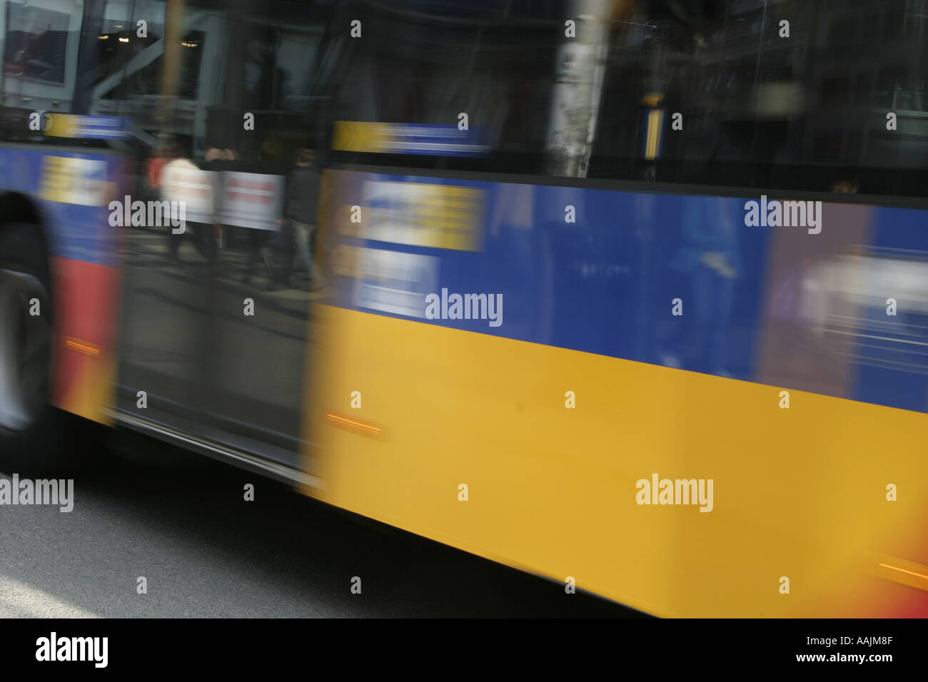 Image of a fast moving bus Oslo Norway Stock Photo - Alamy