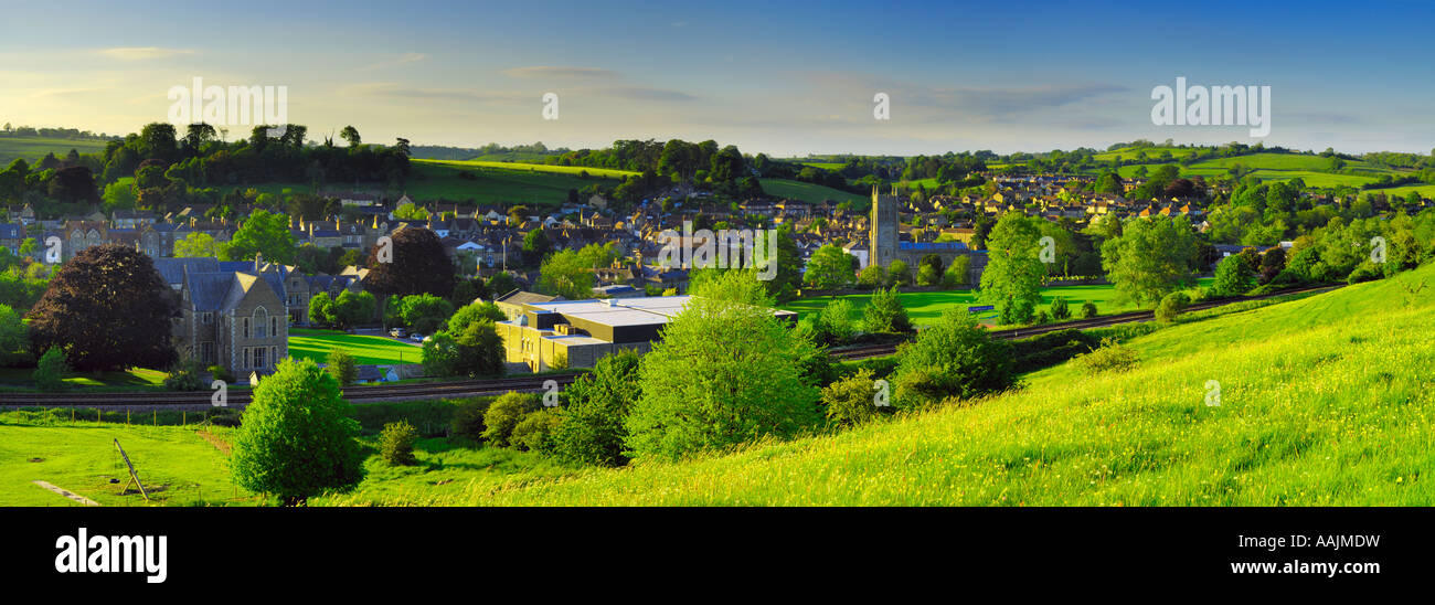 View over the historic town of Bruton viewed from the Dovecote in ...
