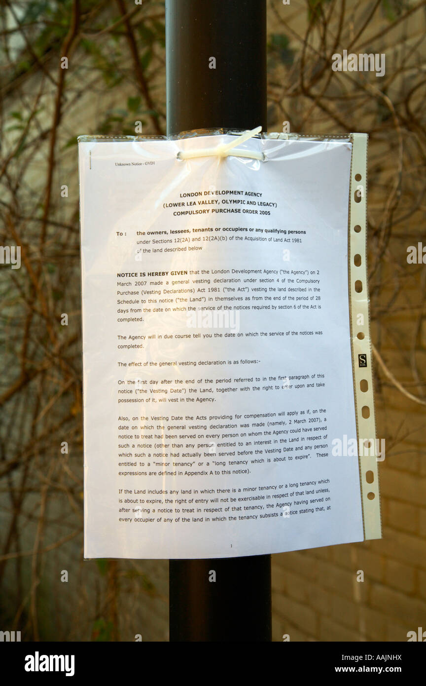 Compulsory purchase order hi-res stock photography and images - Alamy