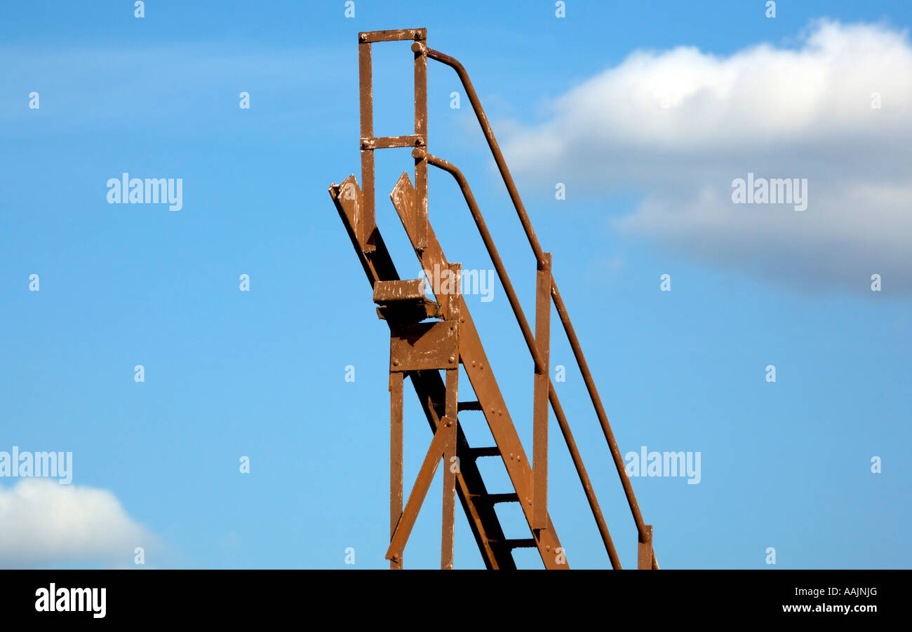 Metal stairway leading nowhere Stock Photo - Alamy