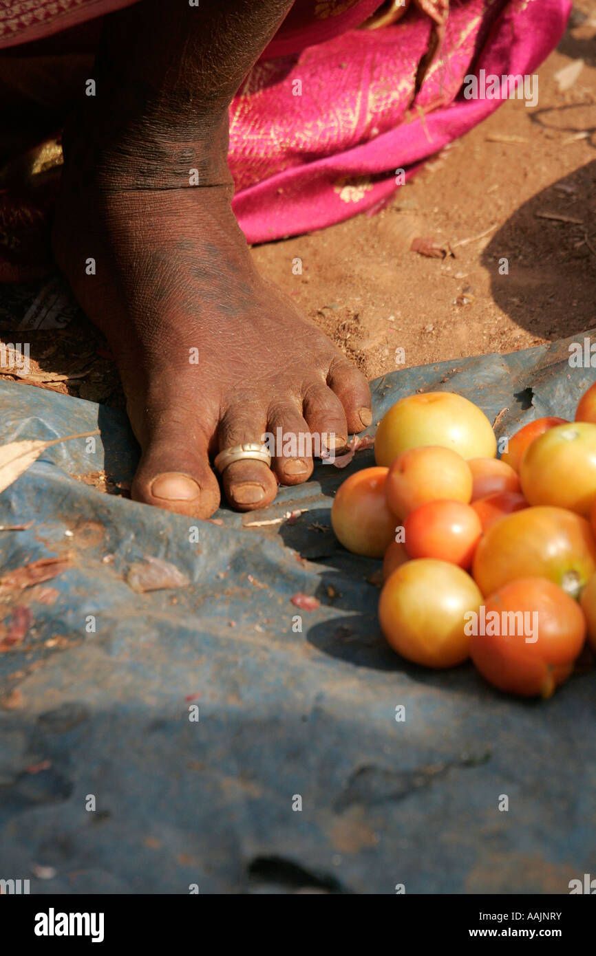 Mali tribeswoman at a market near Jeypore, Orissa, India Stock Photo ...