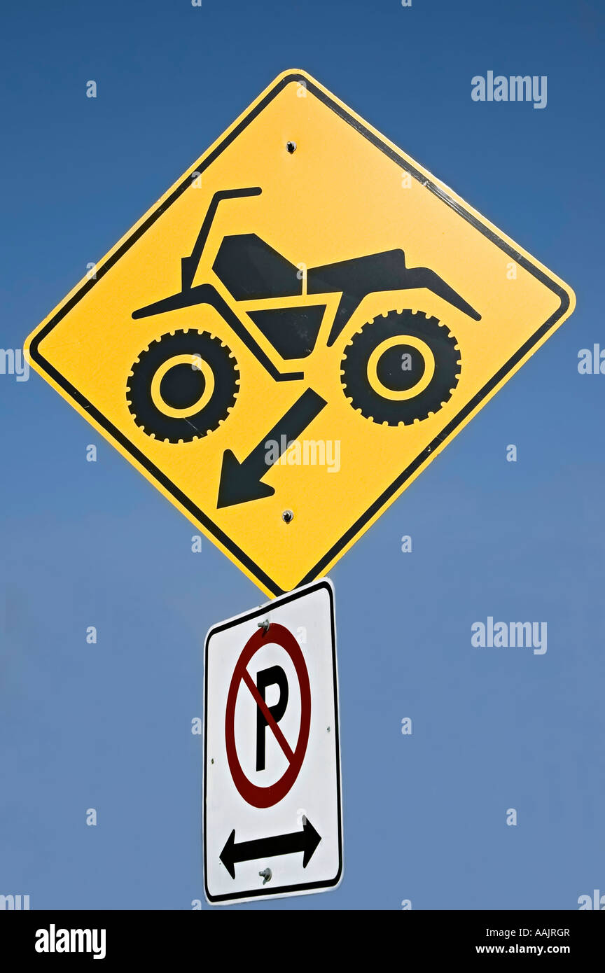 Quad crossing sign Stock Photo - Alamy