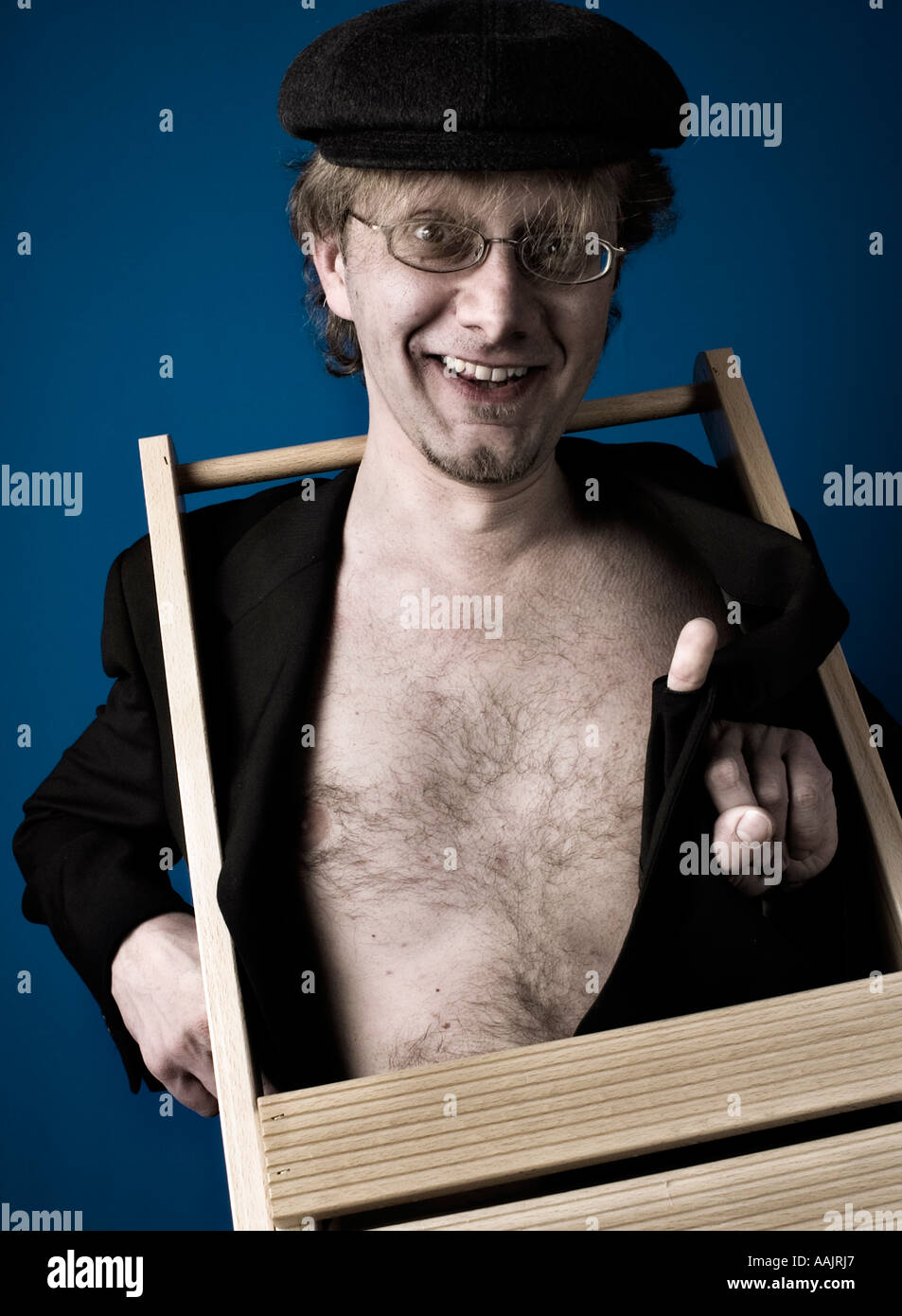 man wearing stool Stock Photo - Alamy