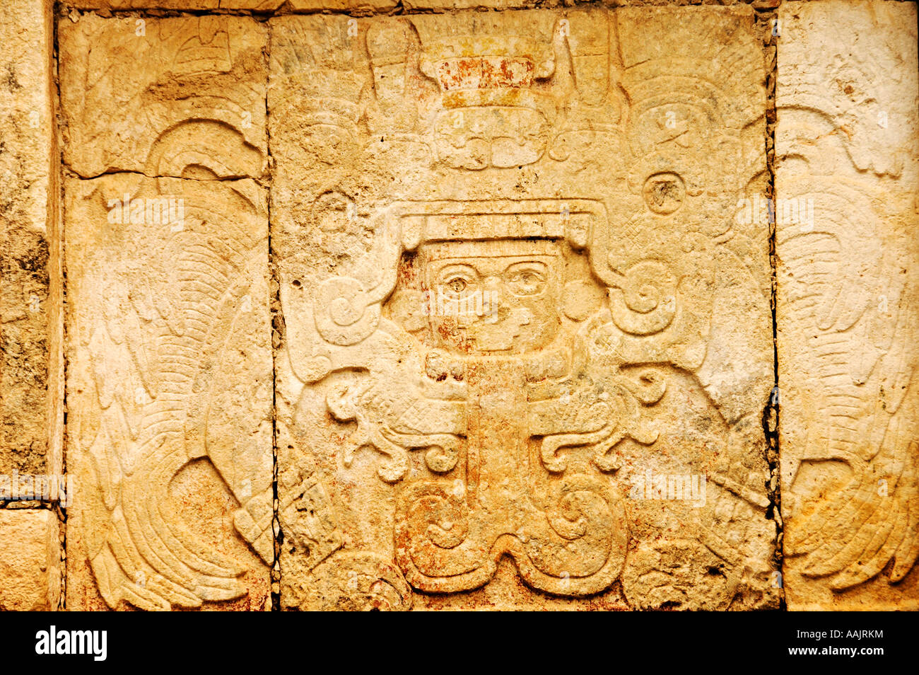 Maya sculpture and glyphs, Yucatan Stock Photo - Alamy
