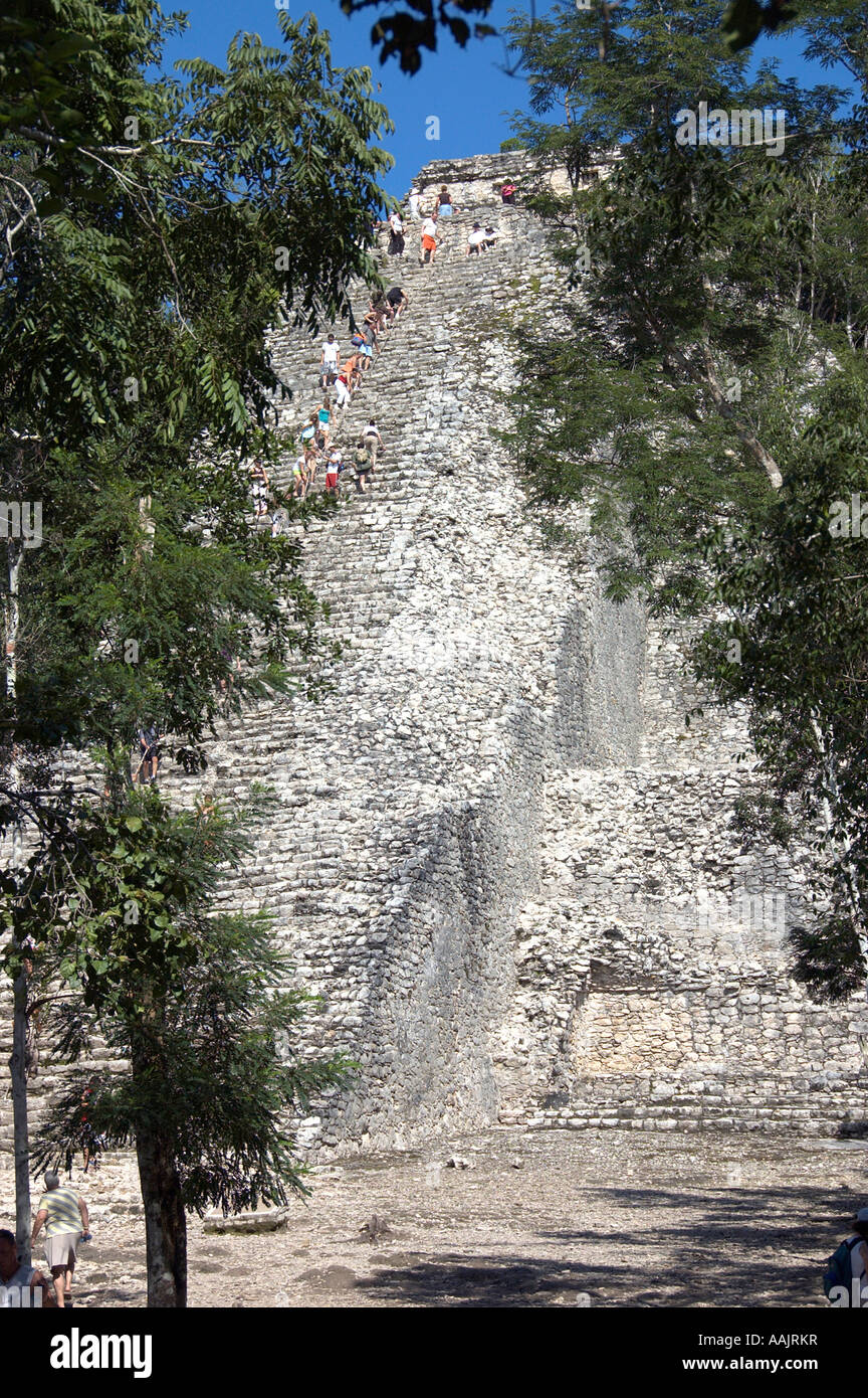 Maya Coba Main pyramid, Yucatan Stock Photo - Alamy