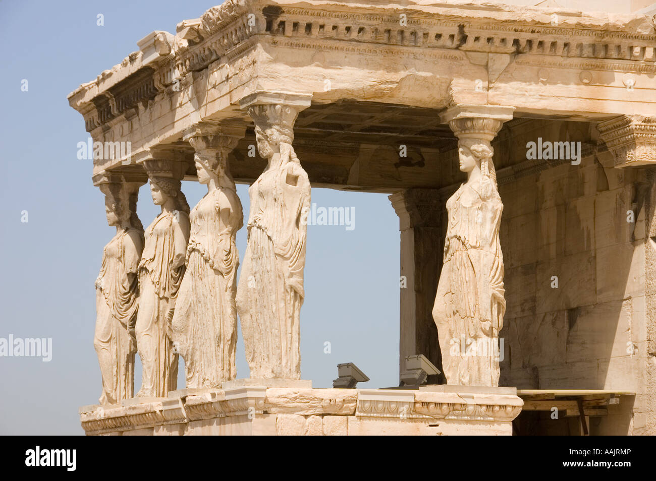 Caryatids female statues, Athens Stock Photo - Alamy