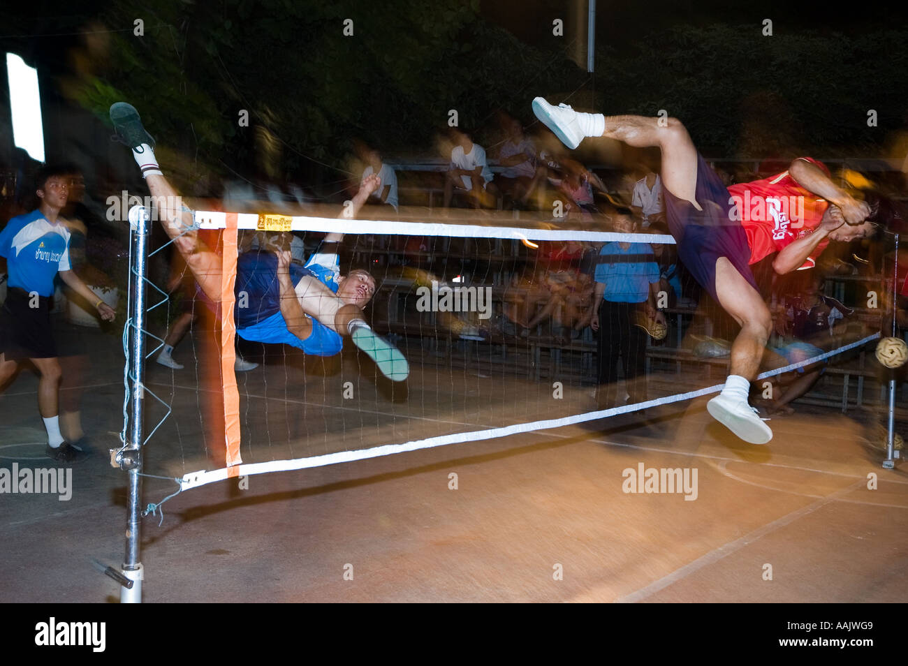 A Sepak Takraw game in Chiang Mai Thailand Stock Photo - Alamy