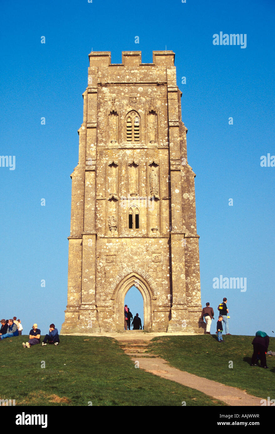 St Michael's Tower on top of glastonbury tor national trust somerset ...