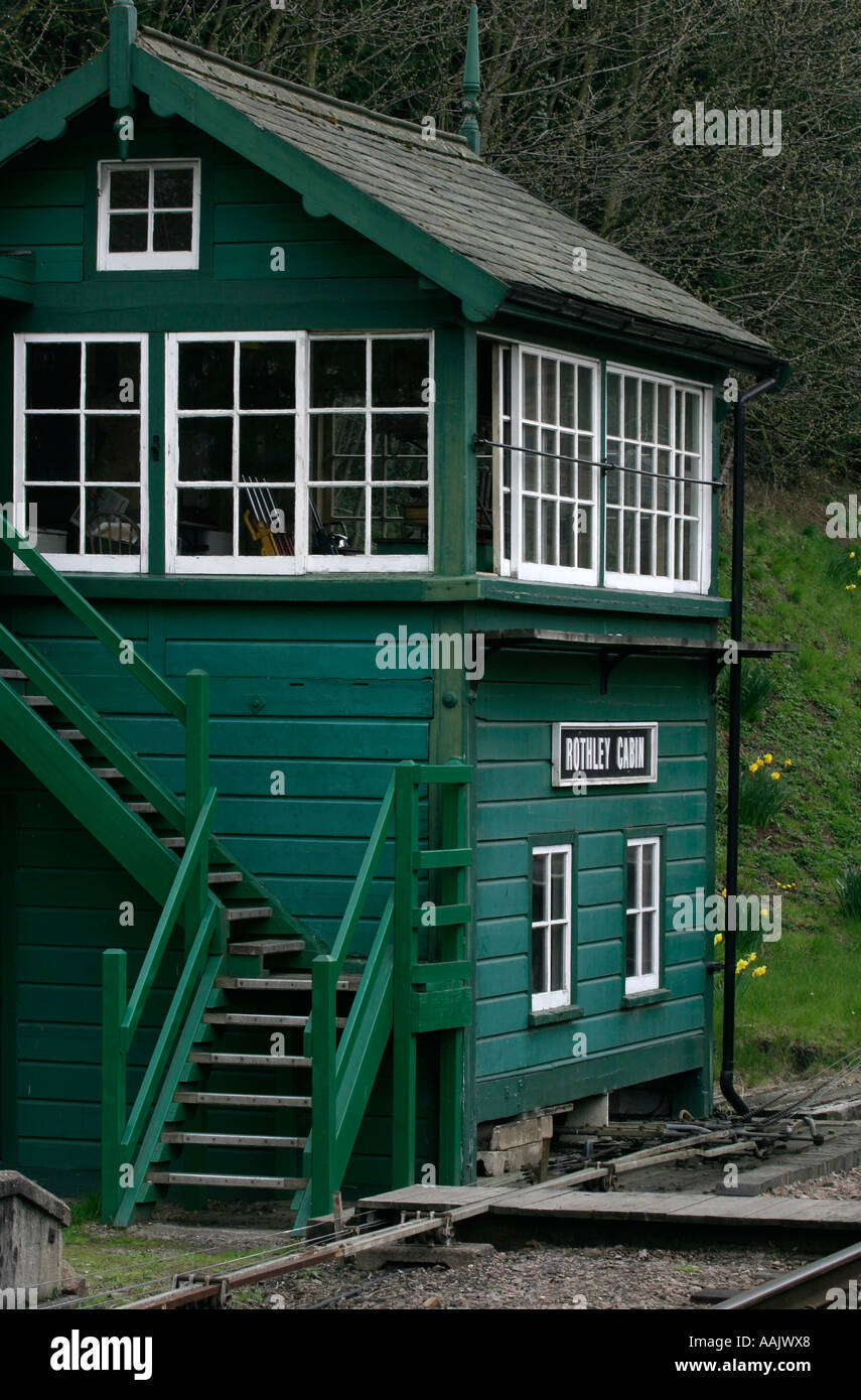 The Great Central Railway Rothley Cabin signal box Stock Photo - Alamy