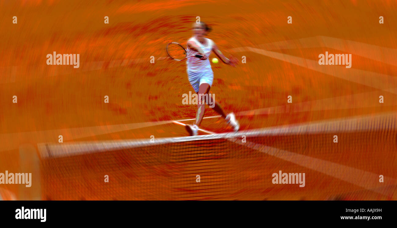 A woman player at the French open rendered in photoshop using special ...