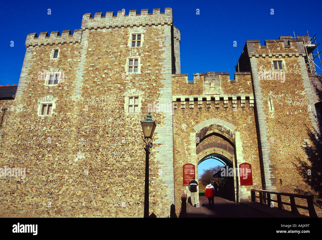 cardiff castle entrance south wales uk gb Stock Photo - Alamy
