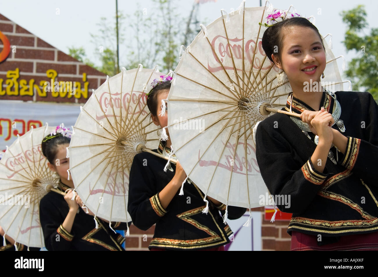 Dancers in the Miss Songkran contest held in Chiang Mai Thailand as ...