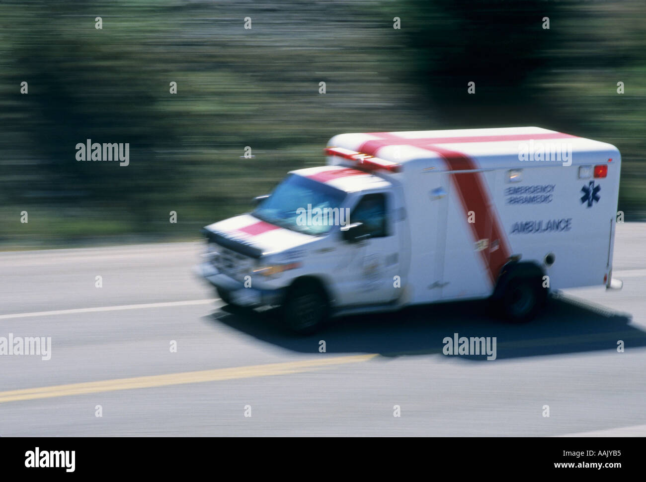 Speeding ambulance on highway British Columbia Canada Stock Photo - Alamy
