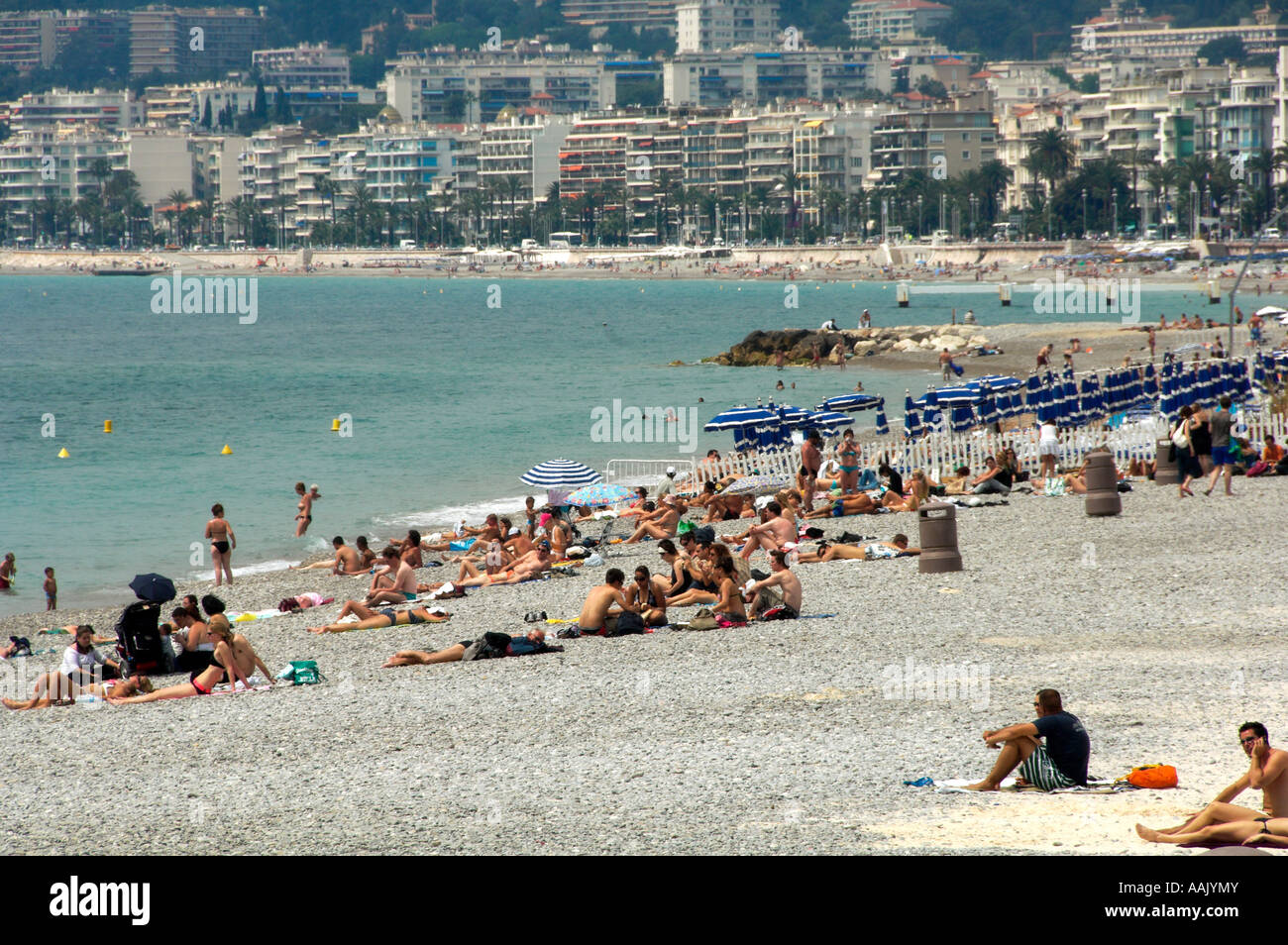 The beach at Nice EDITORIAL USE ONLY Stock Photo - Alamy