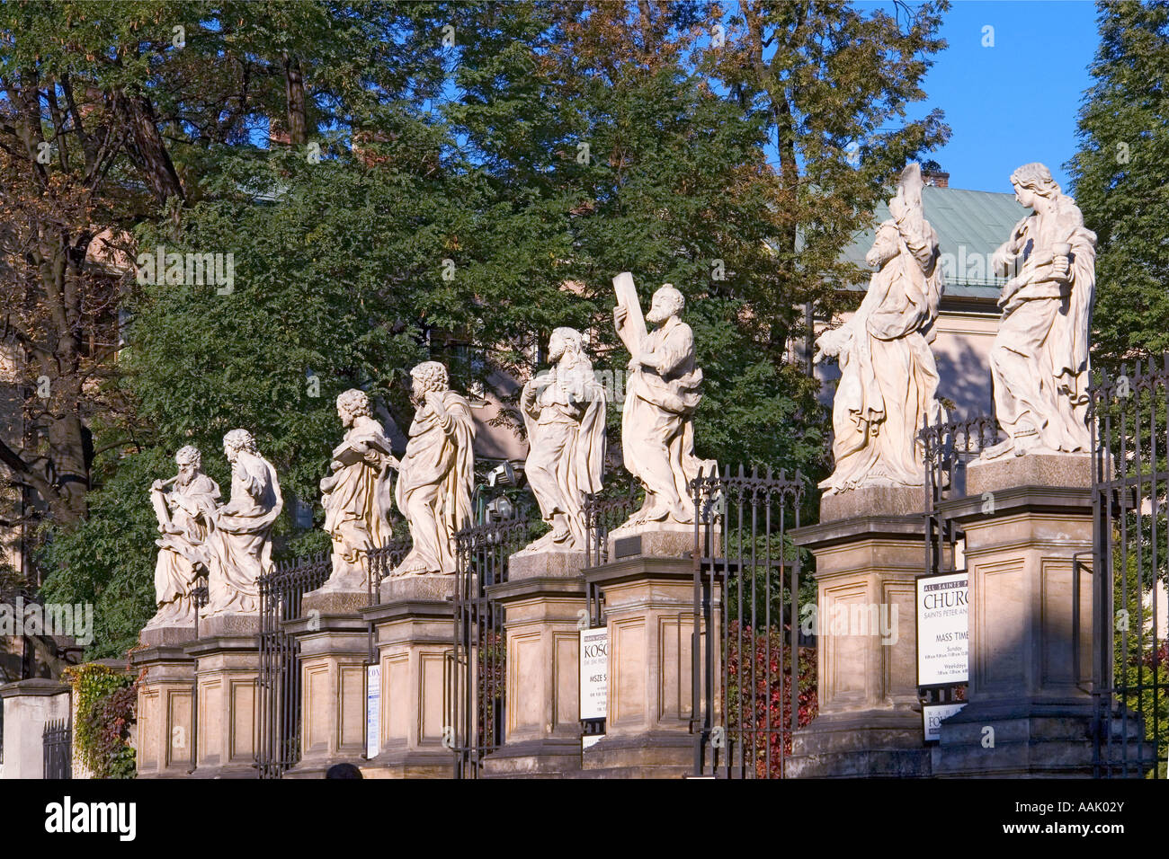 Statues of the Apostles outside The Church of St Peter and St Paul (Kosciol sw. sw. Piotra i ...