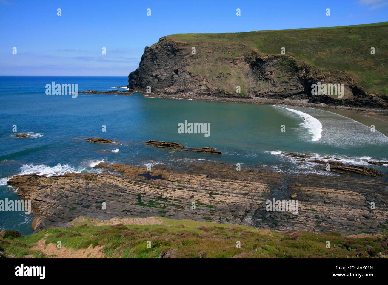 the national trust crackington haven beach atlantic coast north ...