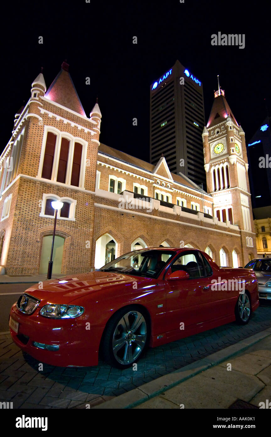 perth church downtown at night with sport car Stock Photo - Alamy