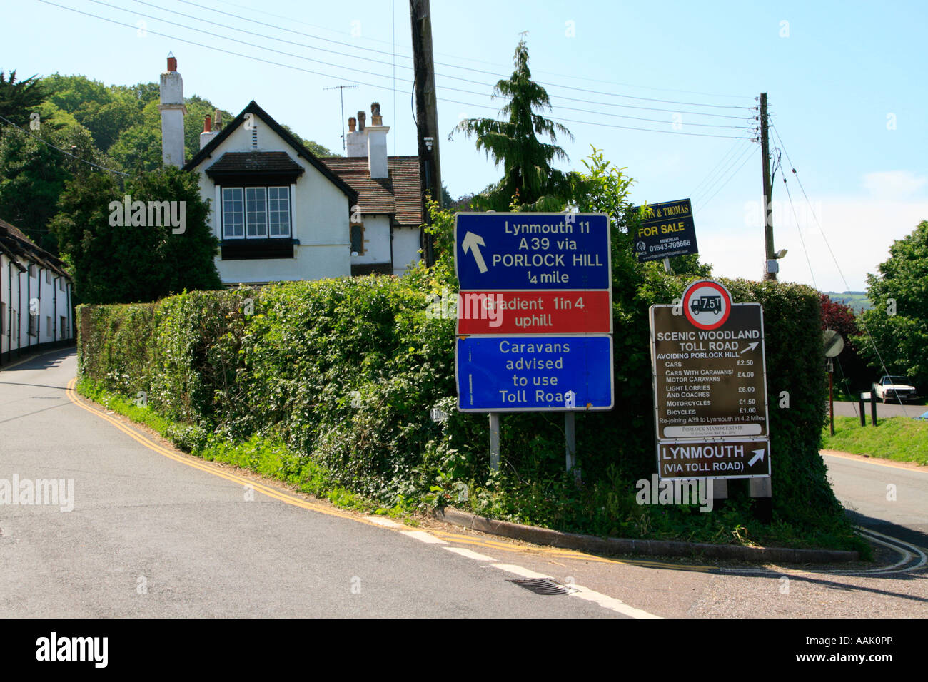 Porlock Hill A39 coastal road west somerset england uk gb Stock Photo ...