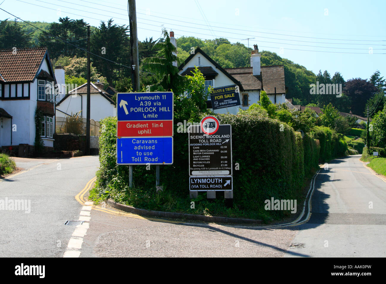 Porlock Hill A39 coastal road west somerset england uk gb Stock Photo ...