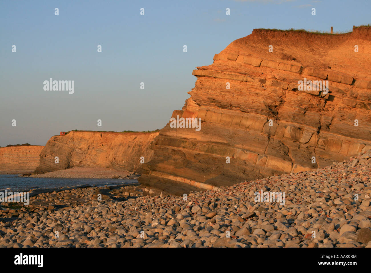 kilve cliff's bristol estuary west somerset evening light coast of ...