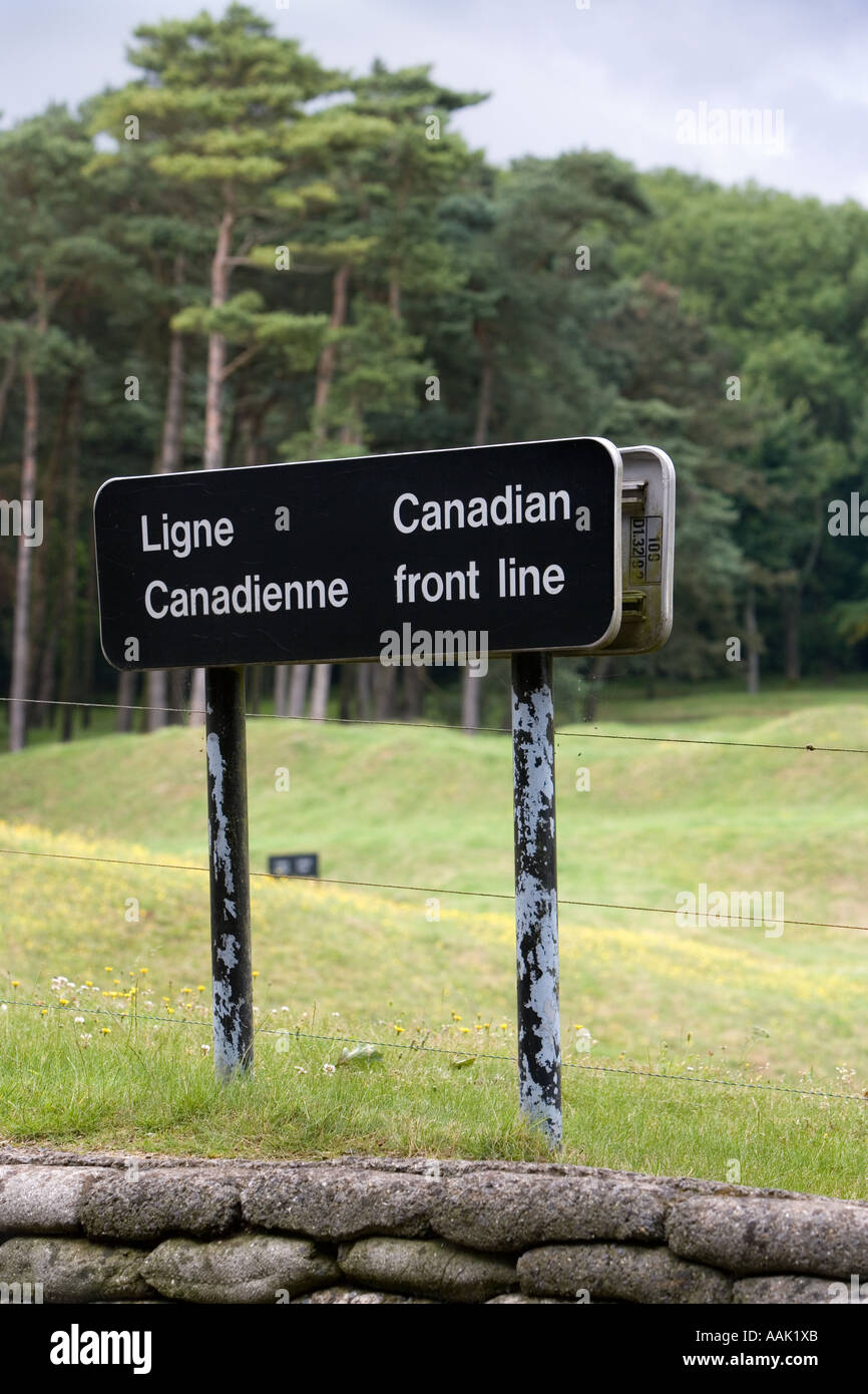 WWI Canadian front line trench at Vimy Ridge northern France Stock ...