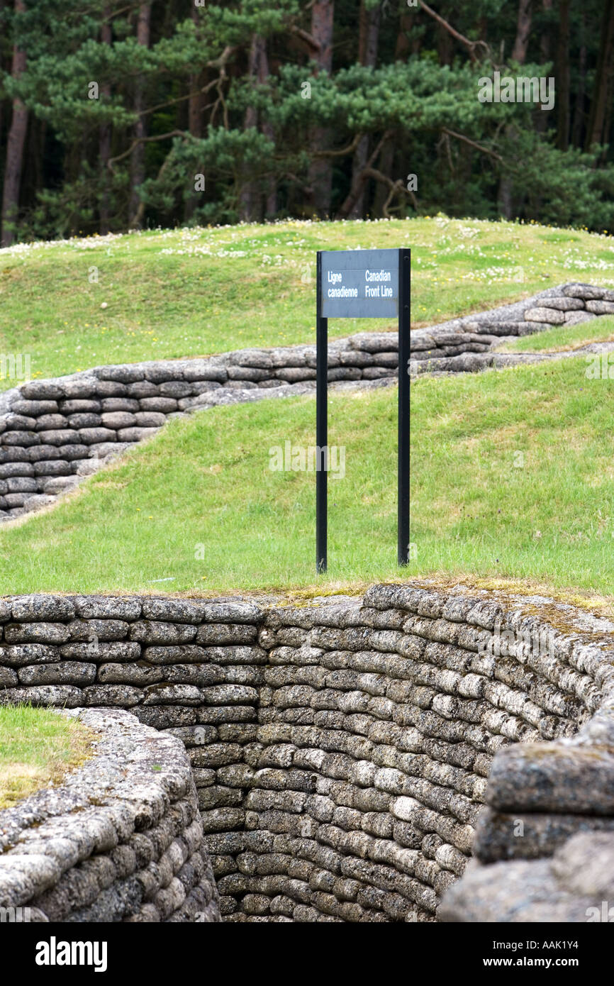 WWI Canadian front line trench at Vimy Ridge northern France Stock ...