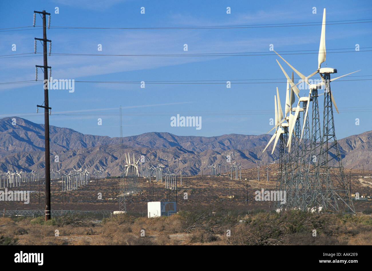 Wind farm in the high desert Stock Photo - Alamy