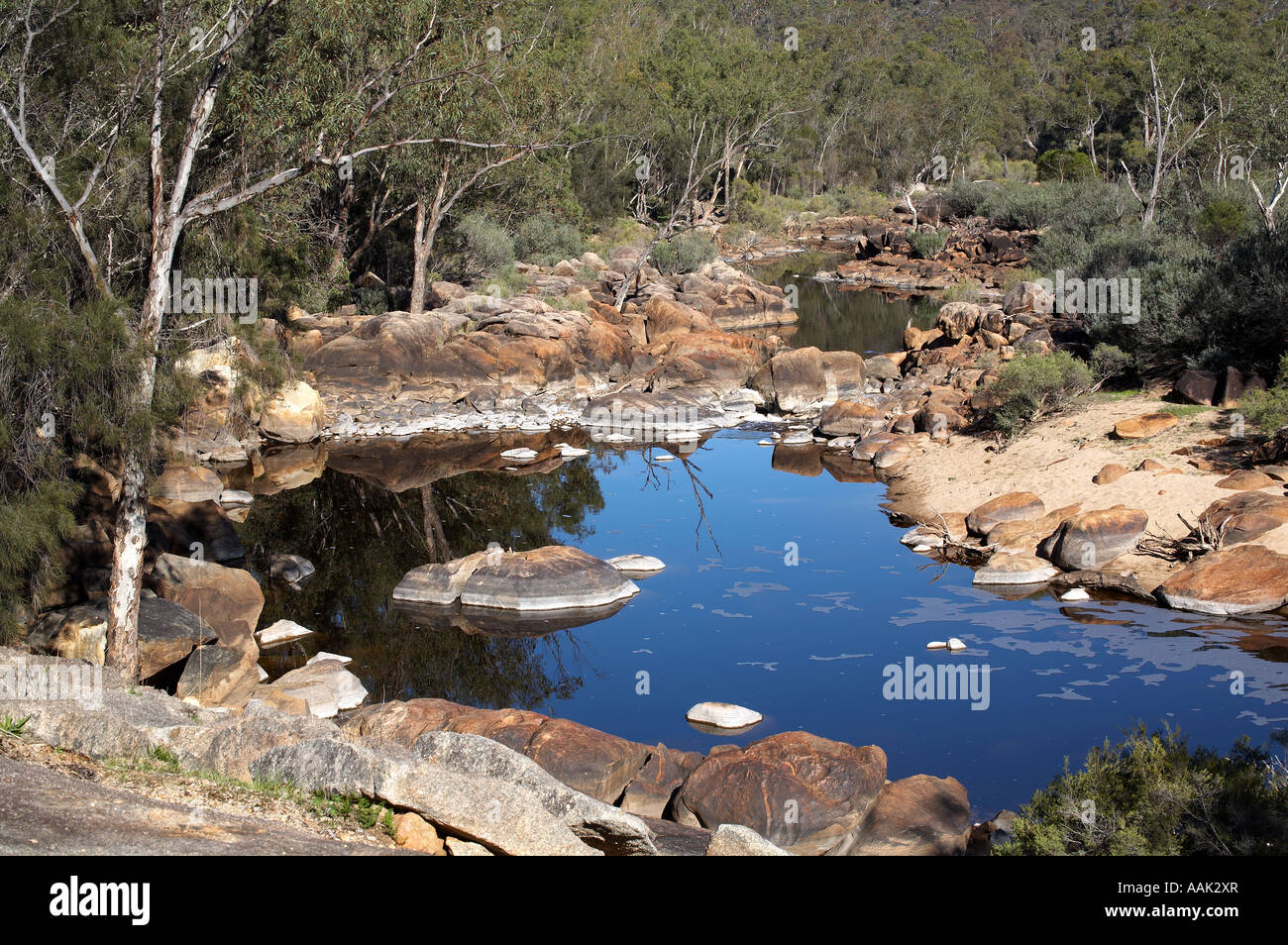 chain of billabongs in the Avon River near Toodyay, Western Australia ...
