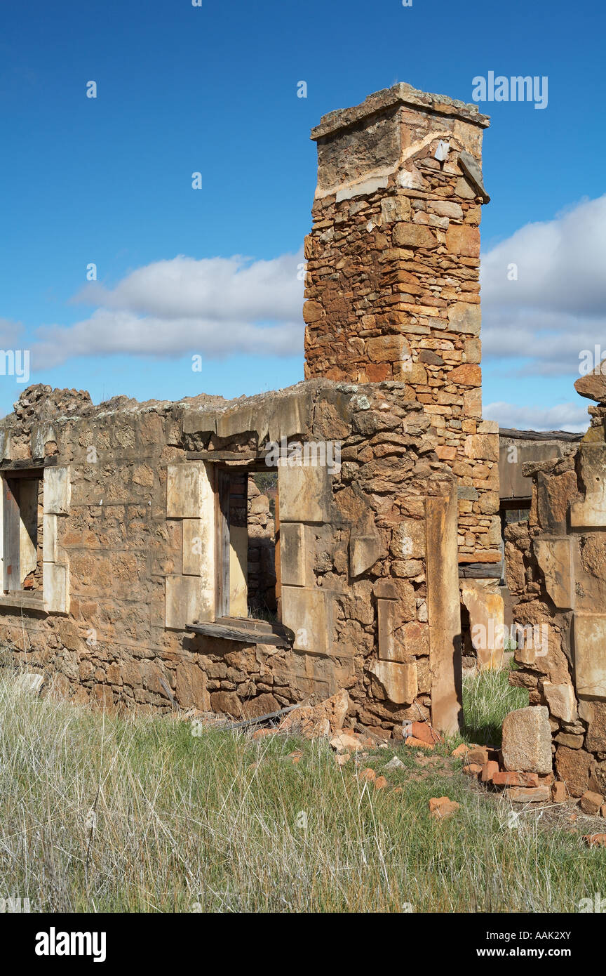 chimney stack in the ruins of an Australian colonial homestead Stock ...