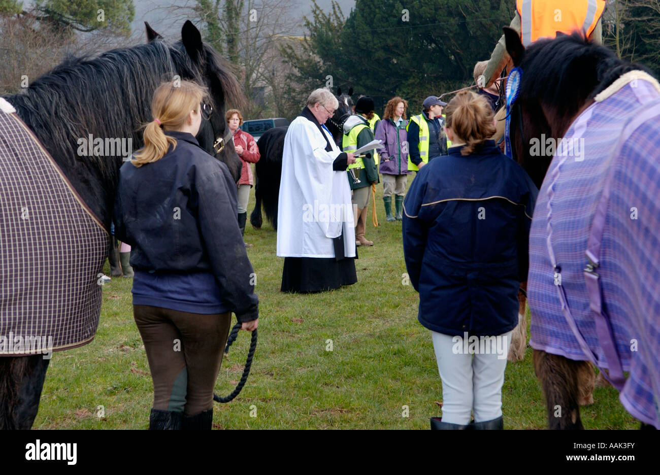 Very Reverend Roger Taylor conducts Horse blessing service at Tregoyd ...