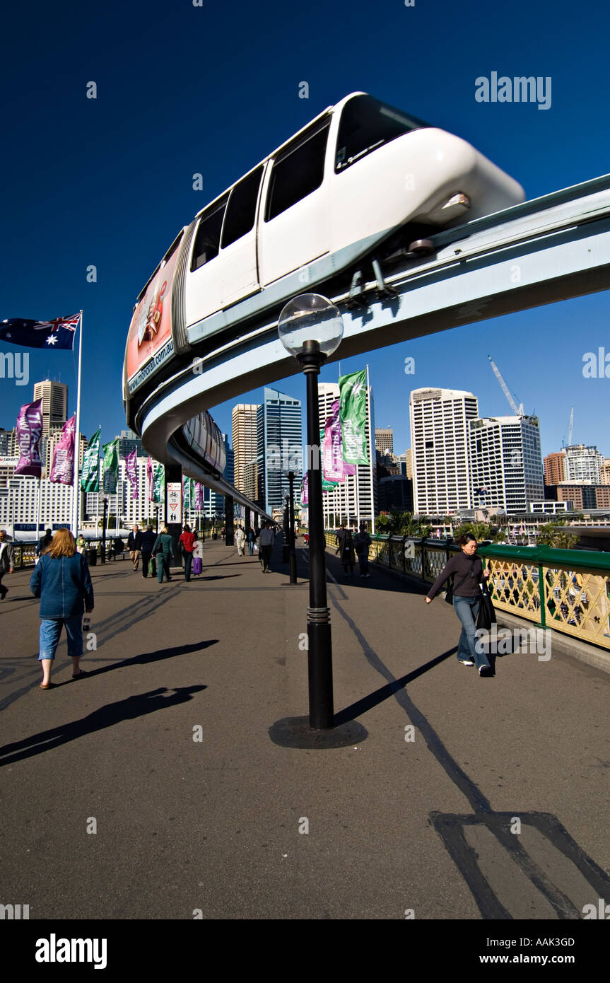 monorail cart in darling harbour on pier Stock Photo - Alamy