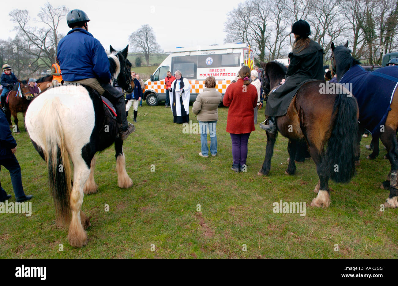 Very Reverend Roger Taylor conducts Horse blessing service at Tregoyd ...