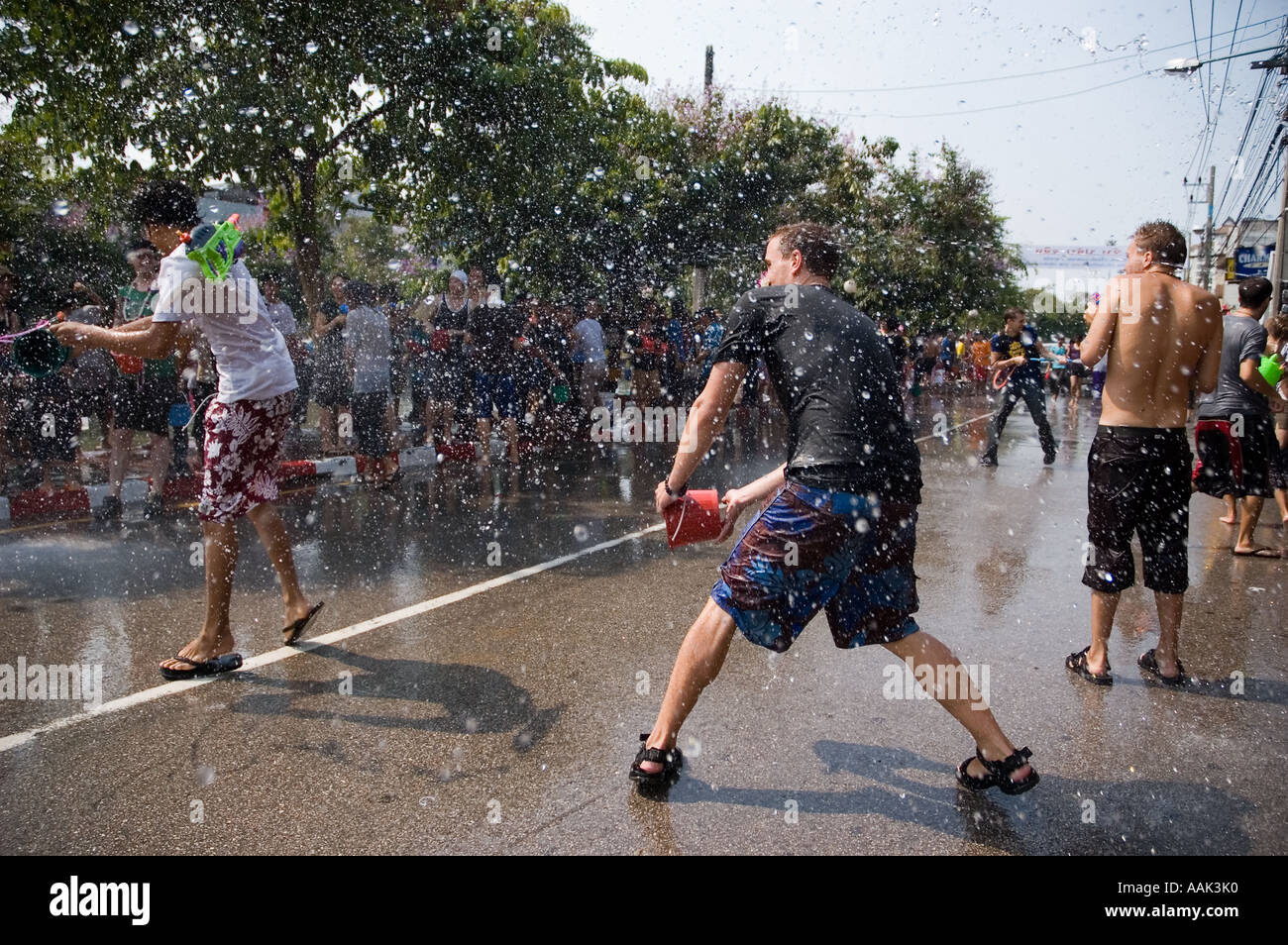 Water fights take over the streets of Chiang Mai Thailand during the ...