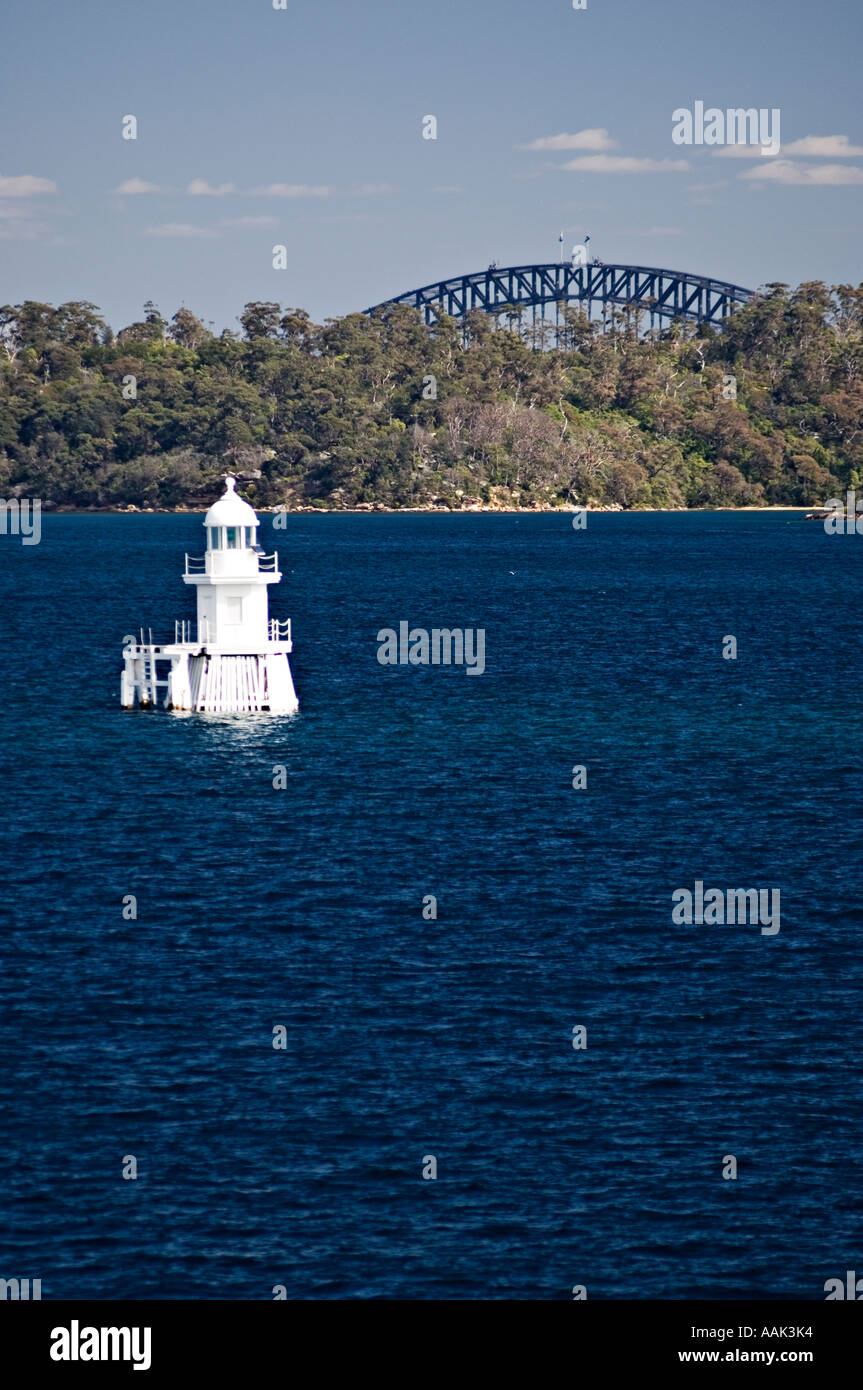 Ocean bridge and lighthouse in sydney australia Stock Photo - Alamy