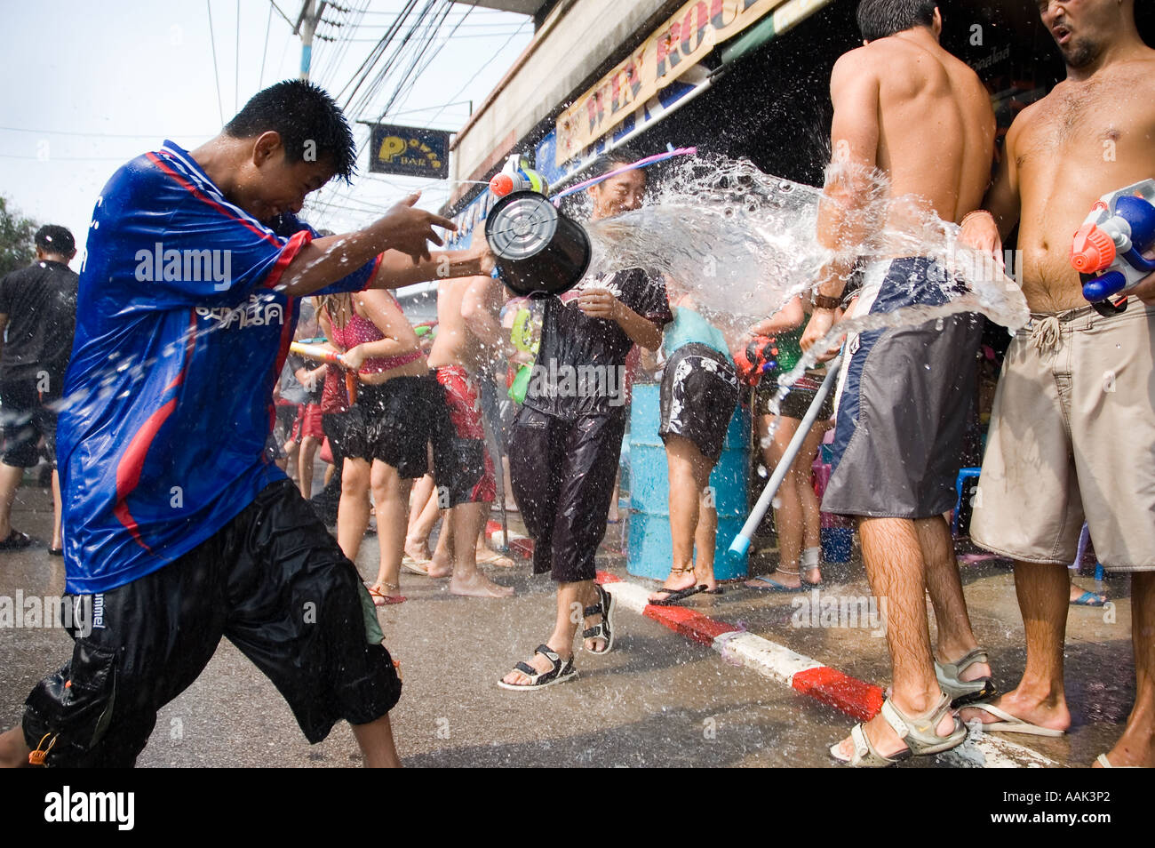 Water fights take over the streets of Chiang Mai Thailand during the ...