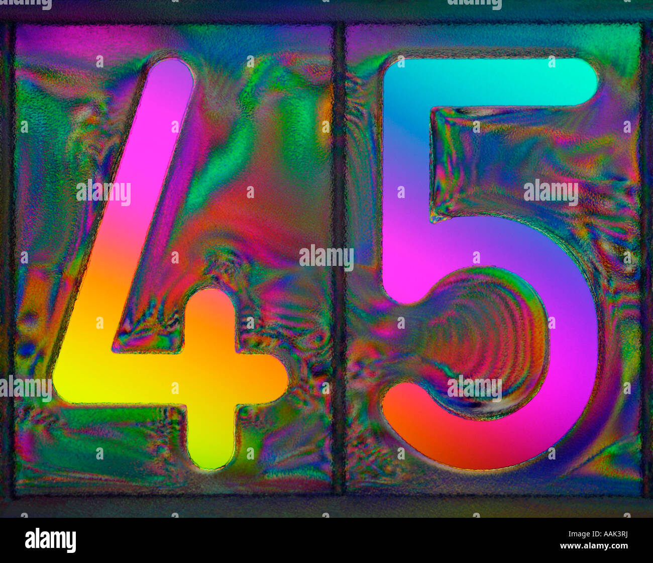 Number 45 cross polarized Stock Photo - Alamy