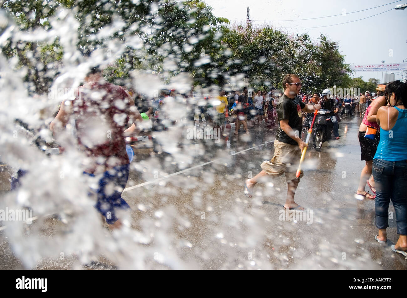 Water fights take over the streets of Chiang Mai Thailand during the ...